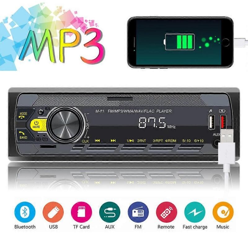 Single Din Car Bluetooth MP3 Player Car ISO Interface EQ Sound Fast ...