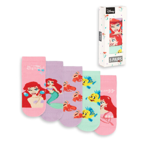 Disney The Little Mermaid Calf Socks Set of 5 (Girls Multicoloured) on ...