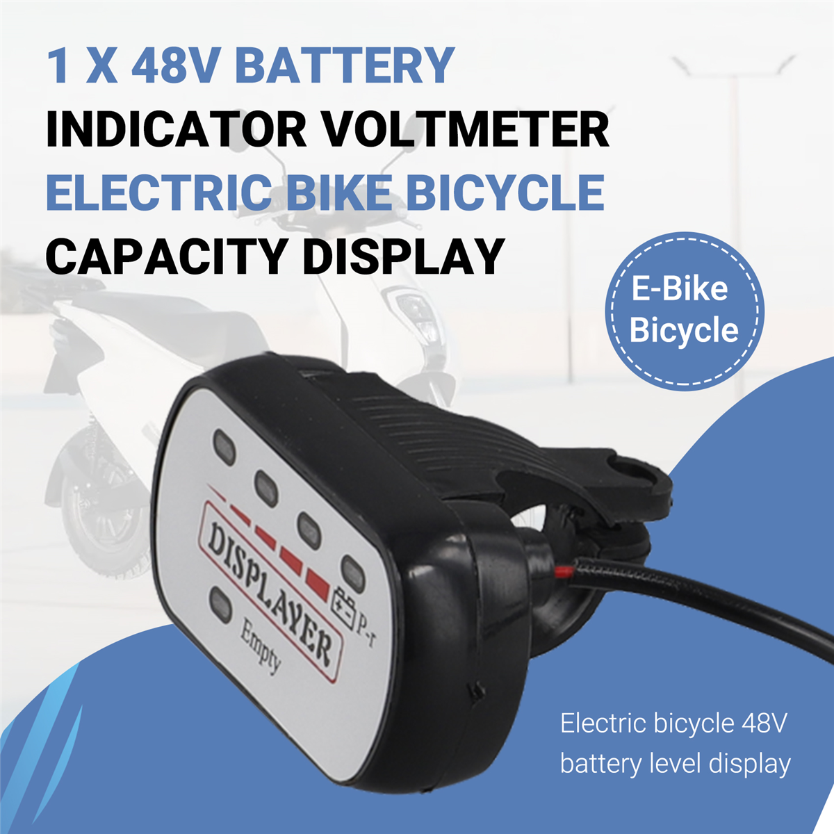 48V Battery Indicator Voltmeter E-Bike Bicycle Capacity Display on OnBuy