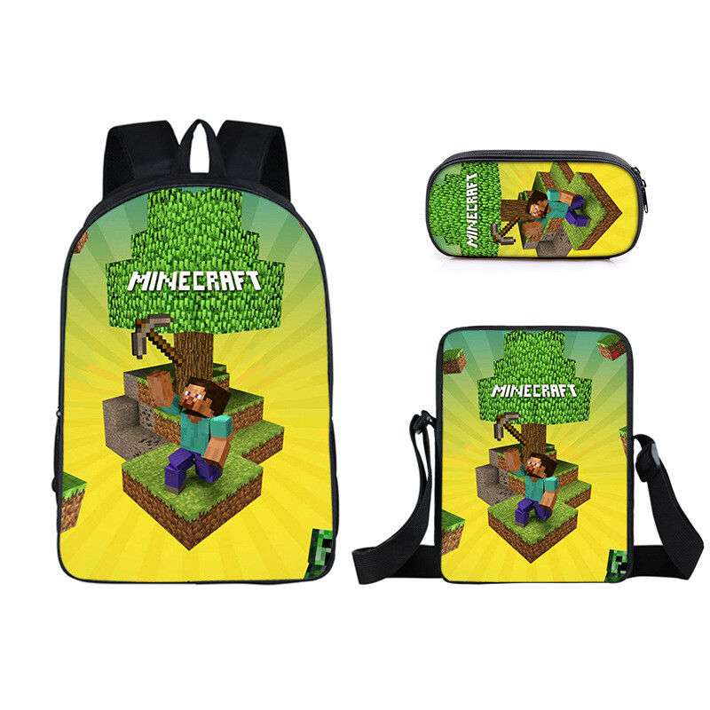 (18, Crossbody Bag) Minecraft Kids School Backpack Set with Backpack ...