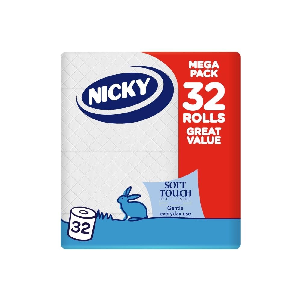 Nicky Soft Touch Toilet Tissue - 32 Rolls, 2-Ply on OnBuy