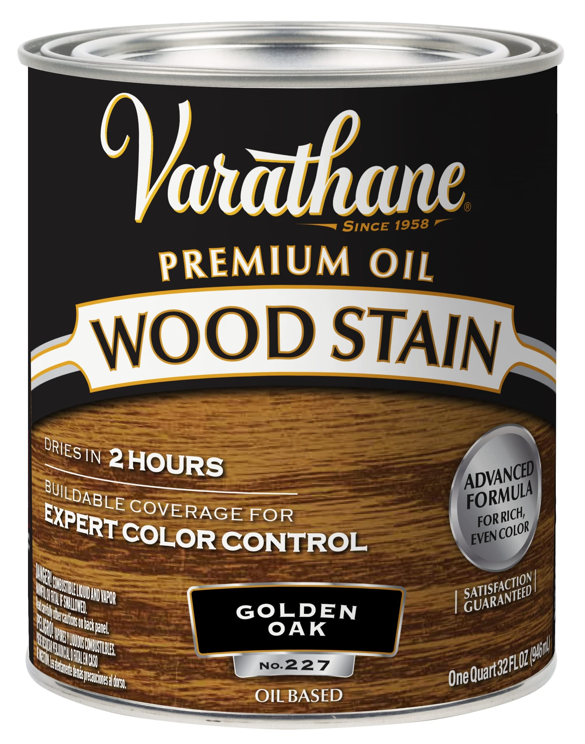 Varathane 211716H Premium Wood Stain Quart Golden Oak, Deep Color ...