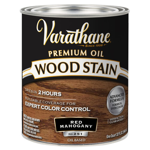 Varathane 211724H Premium Wood Stain Quart Red Mahogany on OnBuy