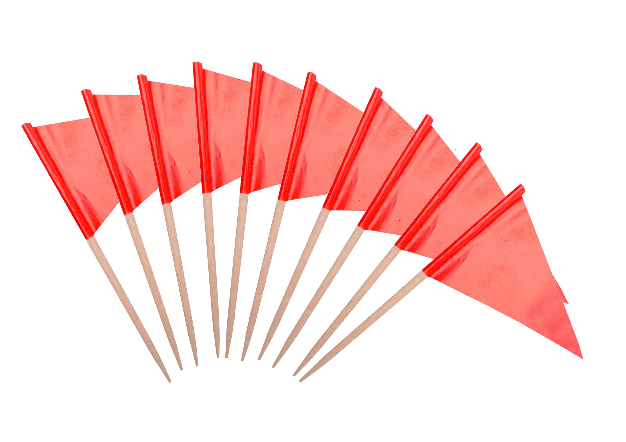 STIDSDS SOLID RED CUPCAKE TOPPERS FLAGS MINI LITA PLAIN RED Triangle ...