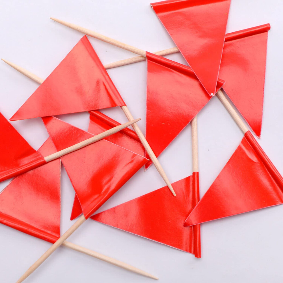 STIDSDS SOLID RED CUPCAKE TOPPERS FLAGS MINI LITA PLAIN RED Triangle ...