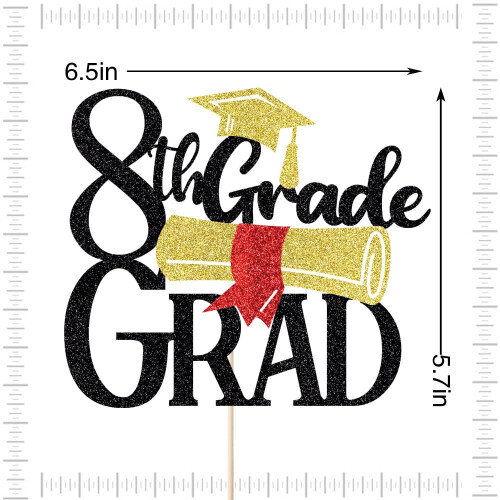Crseniny 8th Grade Grad Cake Topper Straight Outta 8th Grade Cake ...