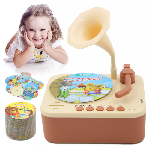 Kids Phonograph with 99 Cards Toddler Record Player Story & Music ...