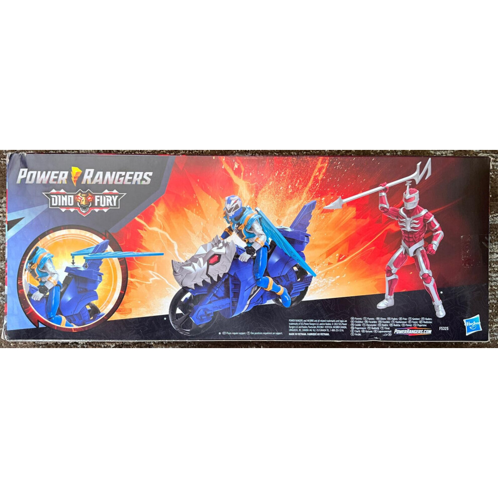 Power Rangers Hasbro Dino Fury Face-Off Pack: Blue Ranger + Cycle ...