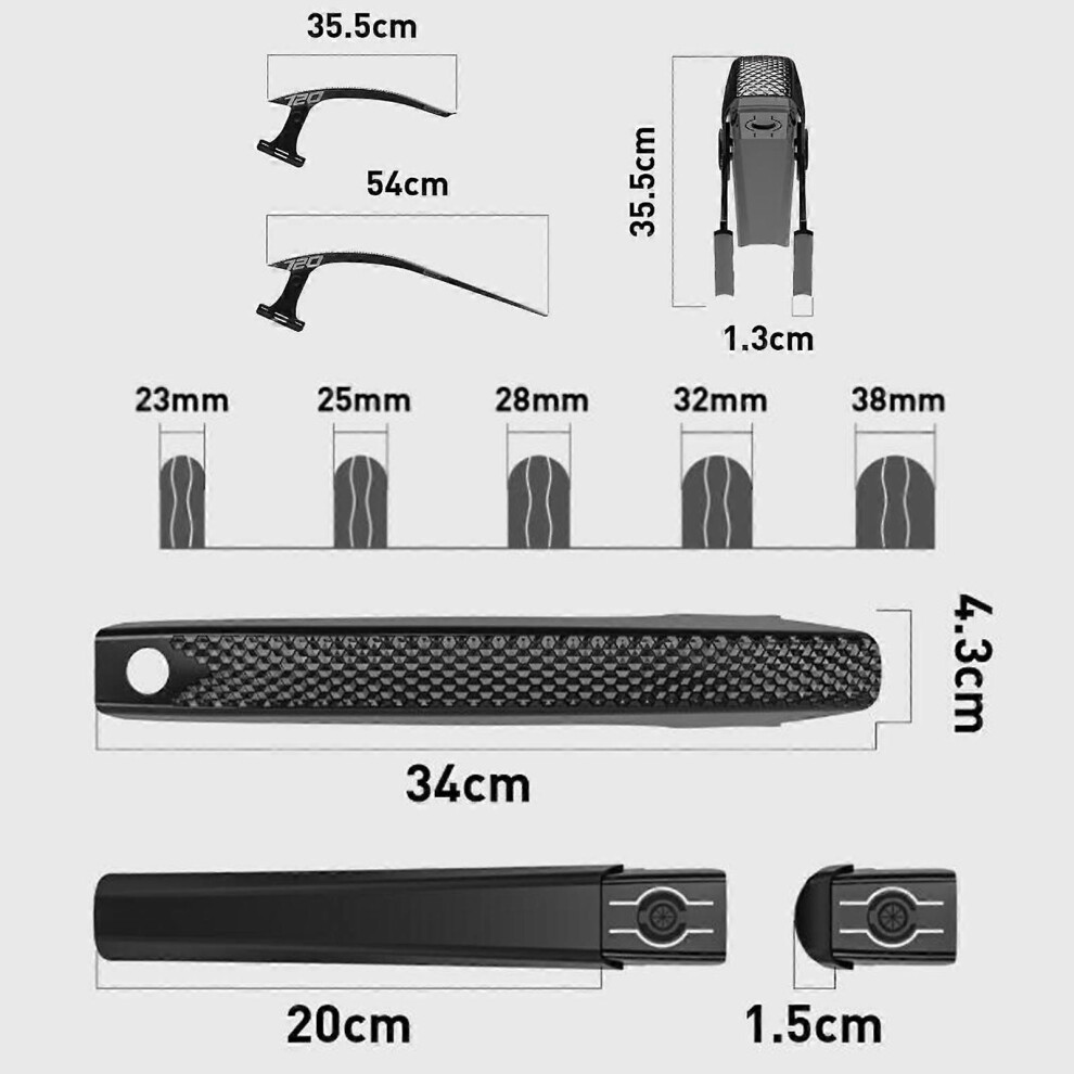 (style A, One size) Bike Fender Set Thicken Replaces with Mount Hardware Mountain Bike Mudguards ...