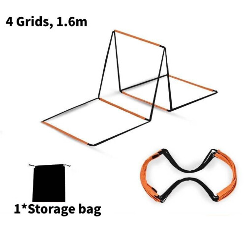 (Orange 4Grids 160cm) Agility Multifunctional Butterfly Ladder Jump ...