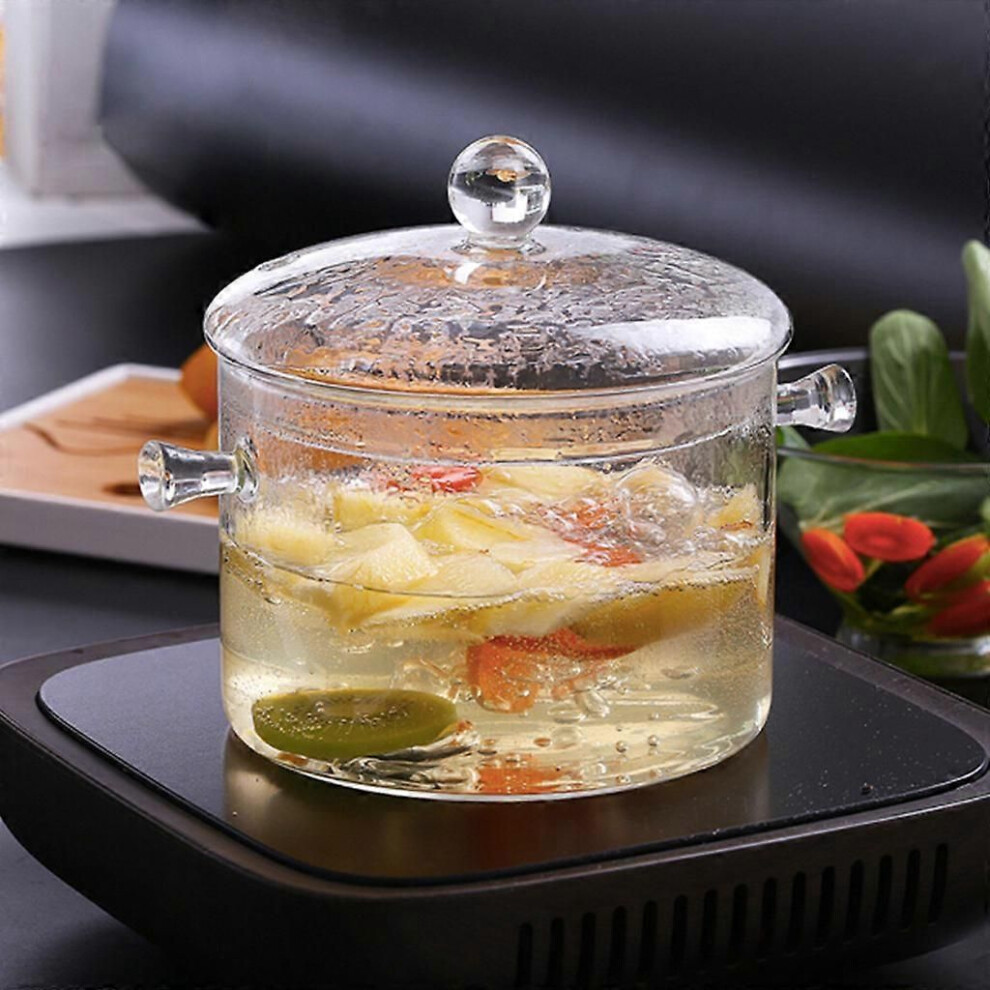 Marmite à soupe en verre avec couvercle, ensemble d'ustensiles de ...