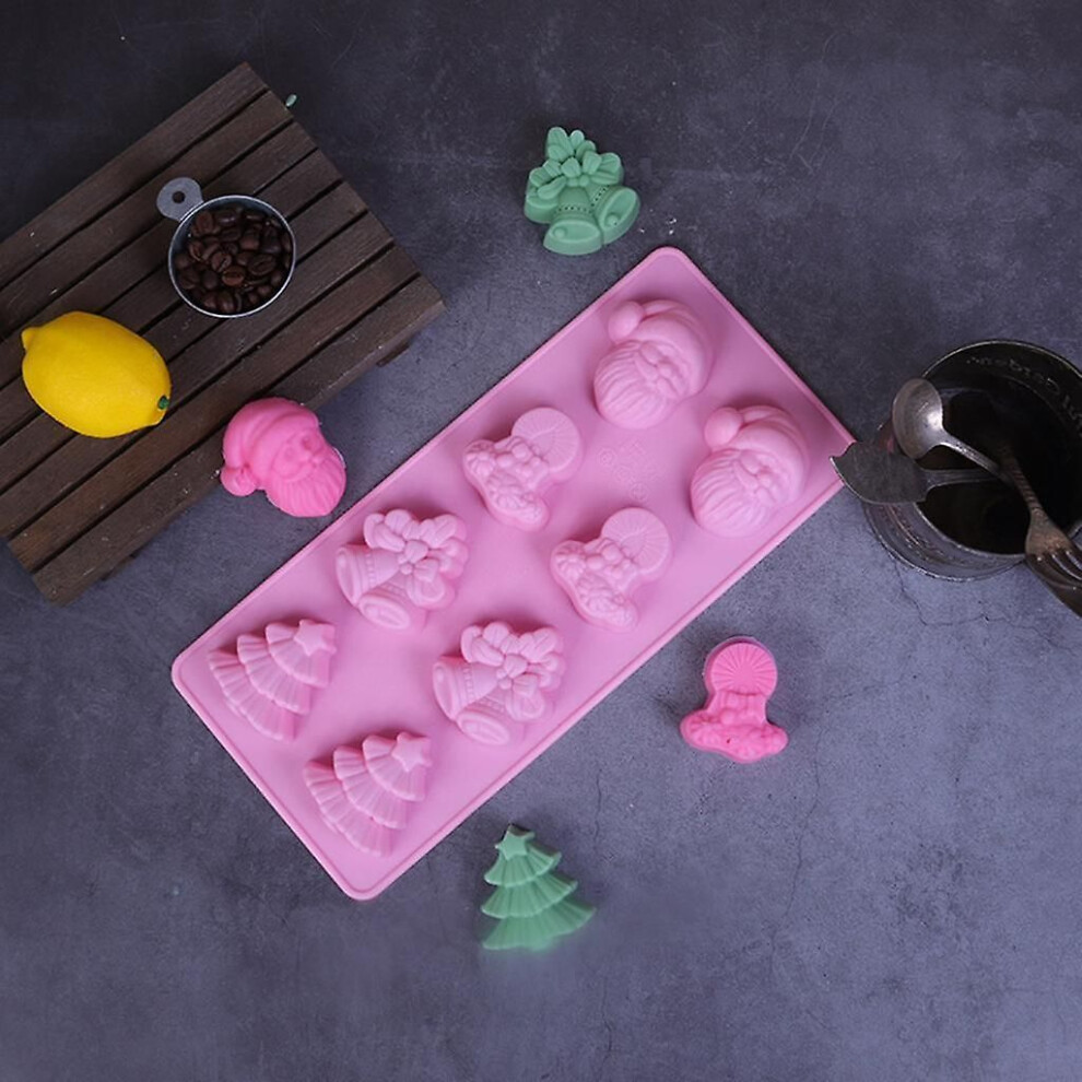 Moule en silicone à 8 cavités pour gâteau au chocolat, sapin de Noël et ...