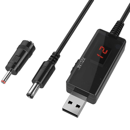 USB para 9V, 5V 12V Step Up, Cabo USB DC 5V Boost 9V Conversor de Tensão 1A Step-Up ...