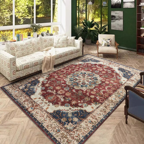 (240 x 320 cm (8 ft. x 10 ft. 6 in), Red Floral Traditional ...