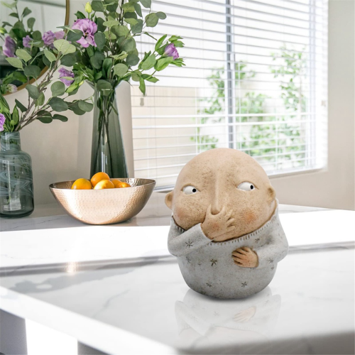 Estatua de baño de niño con la nariz tapada, estante decorativo ...