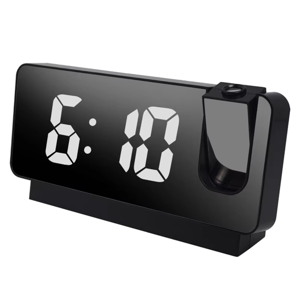 Multifunctional 180 Rotating Projection Alarm Clock, Black on OnBuy