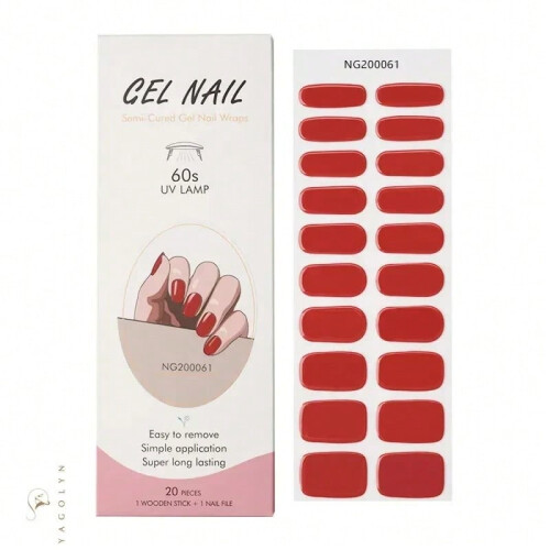 (UVG60023) Spotted Leopard Print Semi-Cured Gel Nail Strips Simple ...