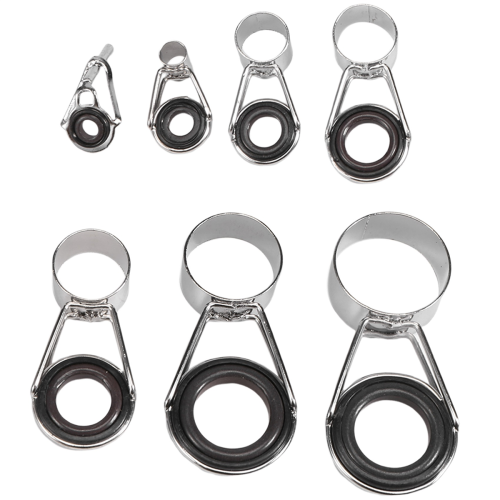 7Pcs Fishing Rod Guides Tip 7 Sizes Telescopic Tip Repair Line Rings on ...
