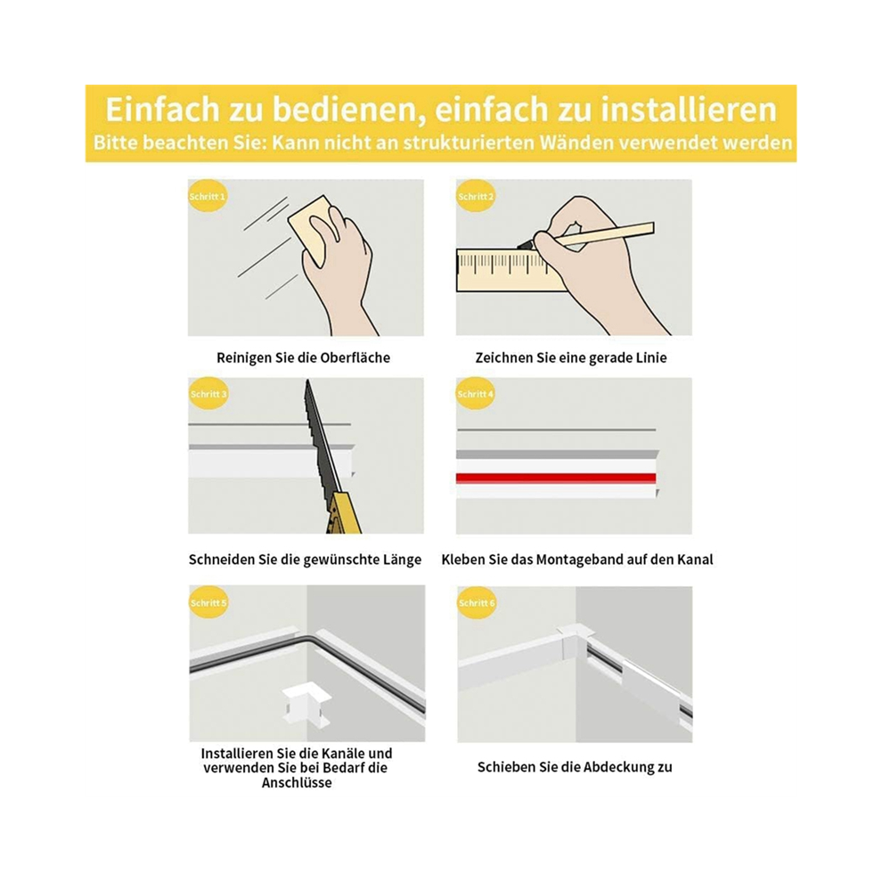 Goulotte de câbles électriques 4 m, cache-câble mural pour un cordon on ...