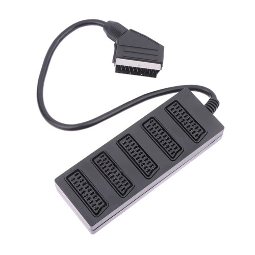 Connettore adattatore Scart maschio a 5 vie con splitter Scart a 21 pin ...