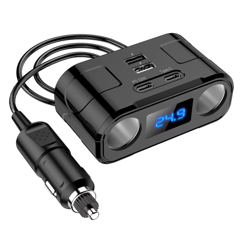Auto adaptér 60W, 2 zásuvky, 2 USB porty, 2 nabíjacie porty typu C on OnBuy