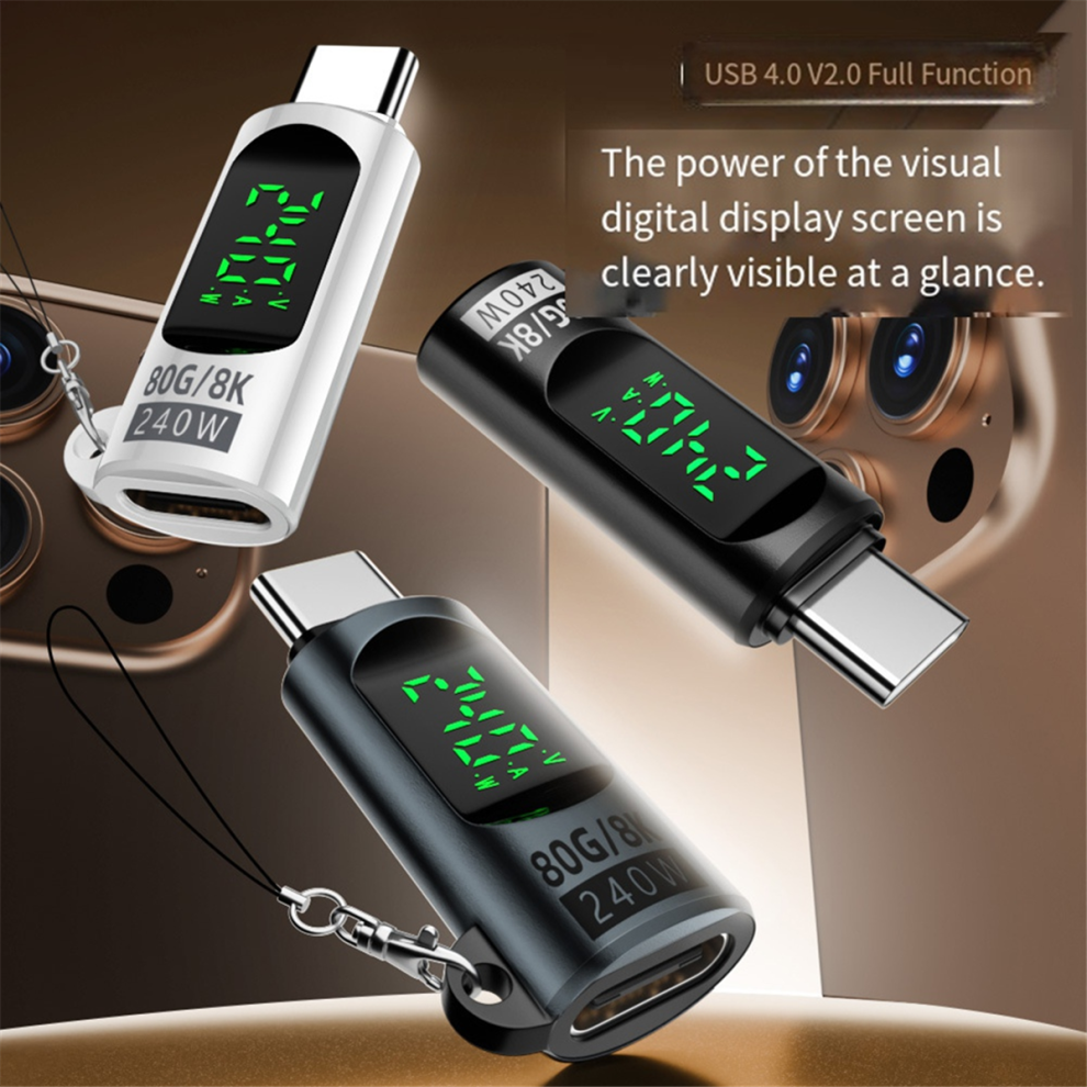 USB4 80Gbps Adapter Digitalanzeige USB 4 V2.0 80Gbps Schwarz on OnBuy