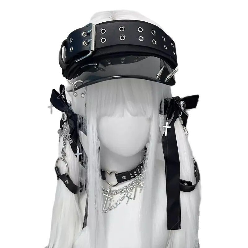 (tout en noir) Make ized Empty Top Cap Punk Cute Subculture Hat Summer Sweet Cool Spicy Girl ...