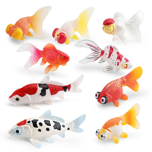 (Style G)Simulierter Zierfisch Modell rot gekrönter Fisch Goldfisch Koi ...
