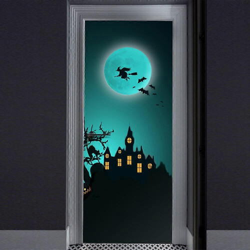 (As show, One size) Halloween 3D castle wizard Door Stickers, 30 x 79 ...