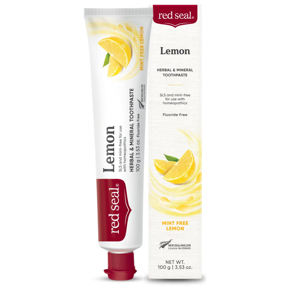 Red Seal Herbal & Mineral Fluoride Free Lemon Toothpaste - Mint Free Toothpaste for Adults ...