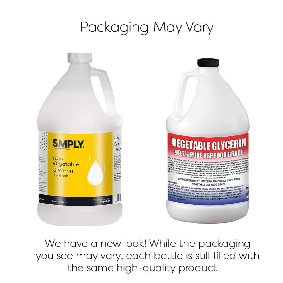 SMPLY. 99.7% Pure USP Food Grade Vegetable Glycerin for Skin Soap and ...