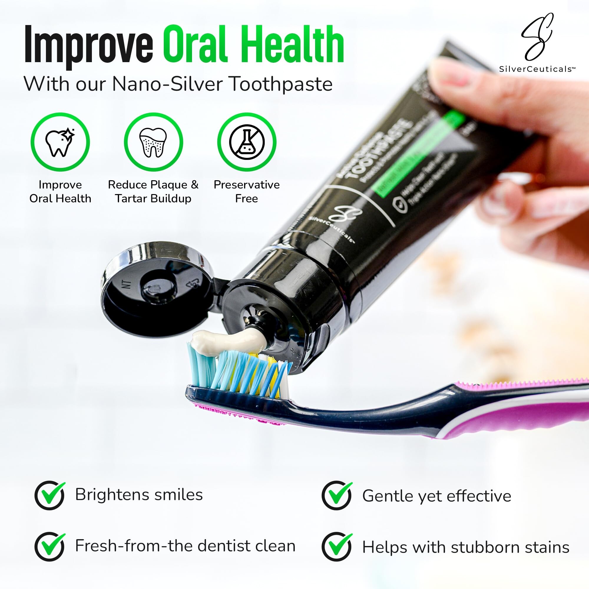 Colloidal Silver Toothpaste w/Coral Calcium & Xylitol - Refresh Mint ...