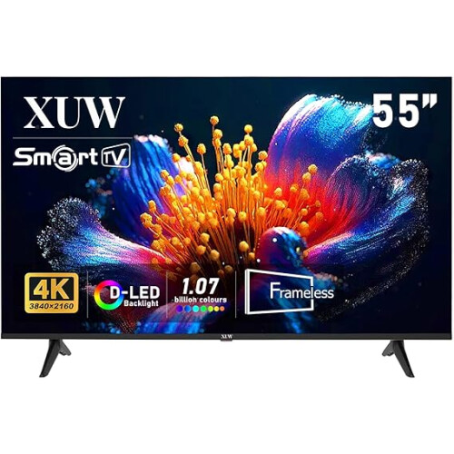 XUW 55inch UHD 4K Smart TV, D-LED backlight Television, Borderless ...