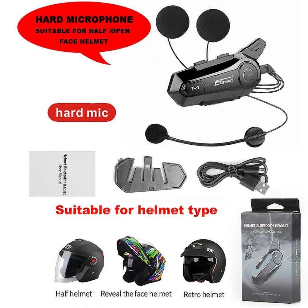 Kuulokkeet Intercom Moottoripyörä BT-kuulokkeet 2 ajajalle Intercomunicador Moto Interphone ...