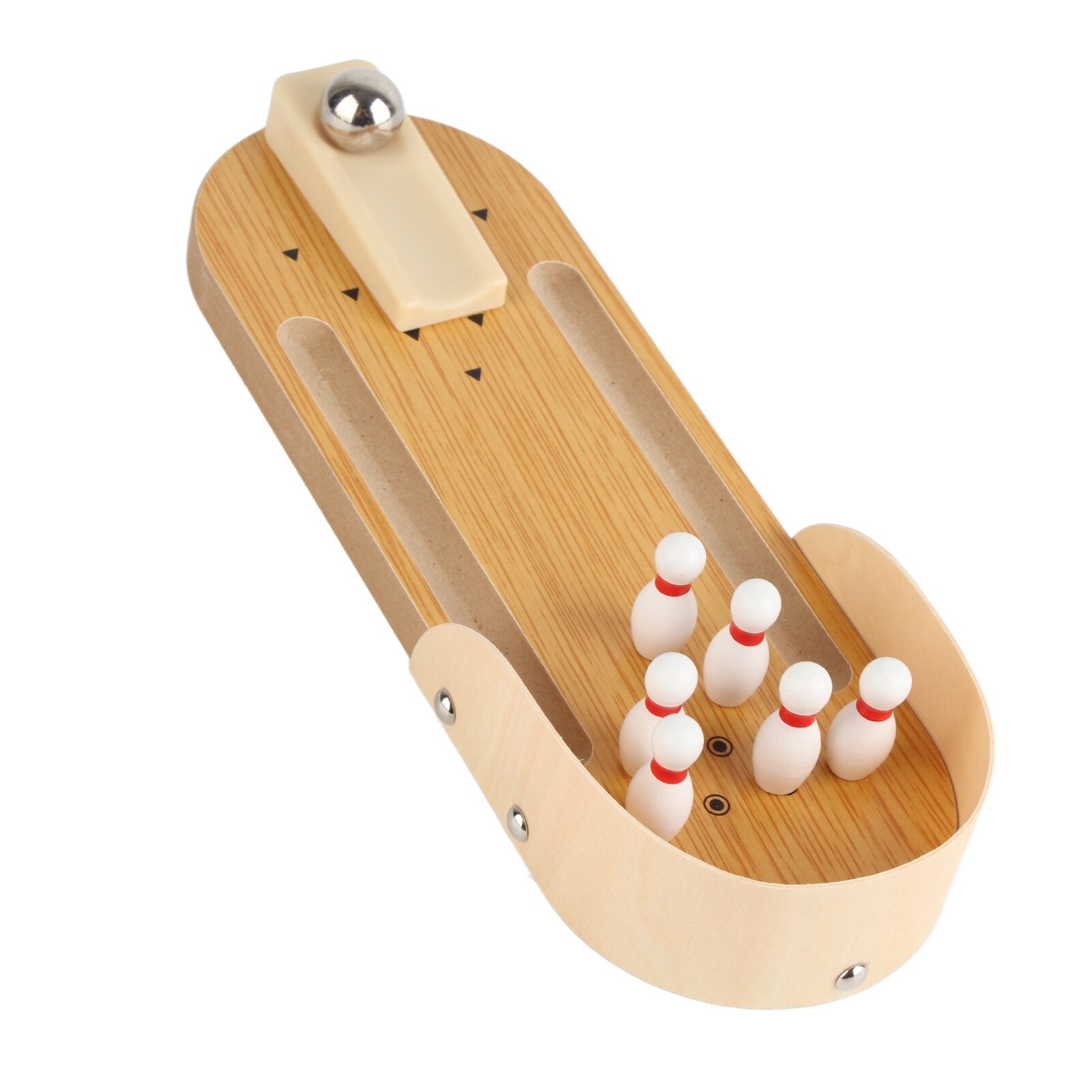 Desktop Bowling Game Set Wooden Mini Tabletop Bowling Set for Indoor ...