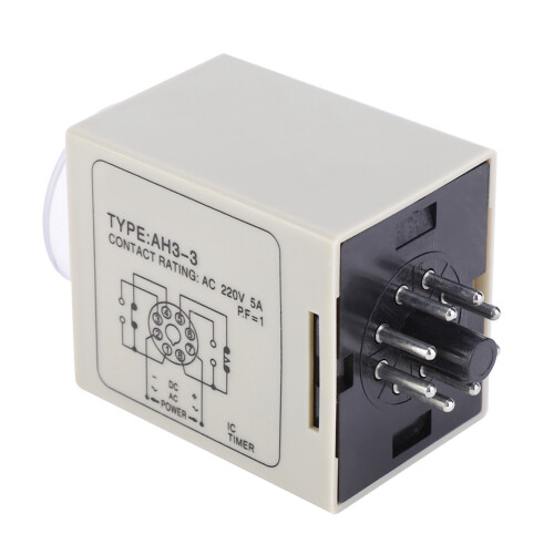 AH3-3 Time Relay Adjustable Delay Timer Switch AC for Automatic Control ...