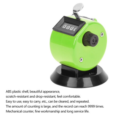 BERM Hand Tally Counter 4-Digits ABS Plastic Shell Mechanical Handheld ...