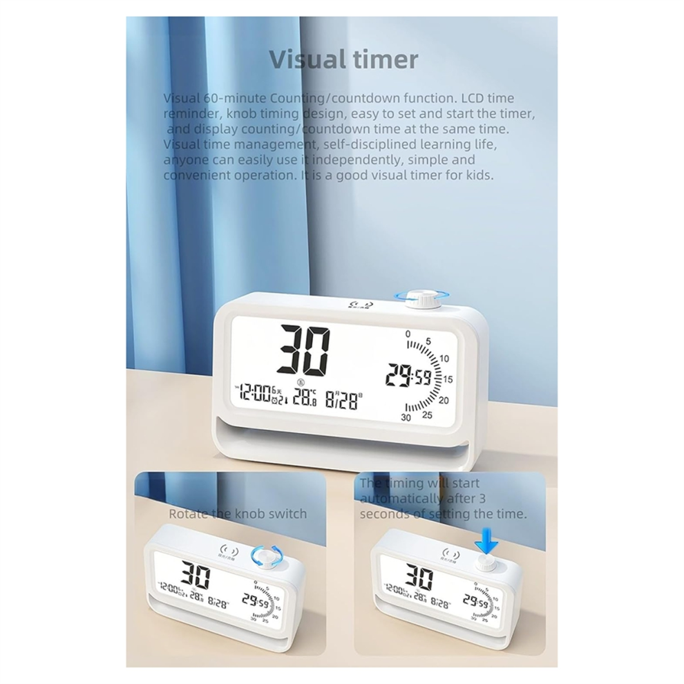 Luminous Digital Clock Night Timer with Visual Display for Students ...
