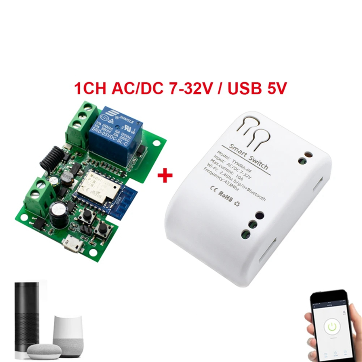 Módulo de relé de automação residencial Wi-Fi Tuya Smart Switch para ...