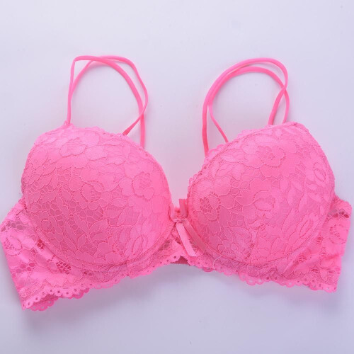(pink, 38B) Women Lace Push Up Bra Top Cups Clothing Lingerie Sexy Plus ...