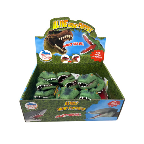 WARM FUZZY Toys Full Case (12) Alligator Hand Puppets Realistic Latex ...