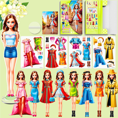 Magnetic Dress Up Doll Magnet Paper Dolls Magnet Princess Dress Up ...