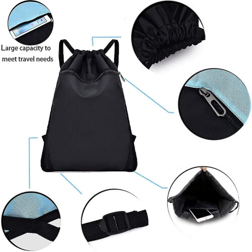 Drawstring Backpack Sports Gym Backpack Cinch Waterproof Rope Bag on OnBuy