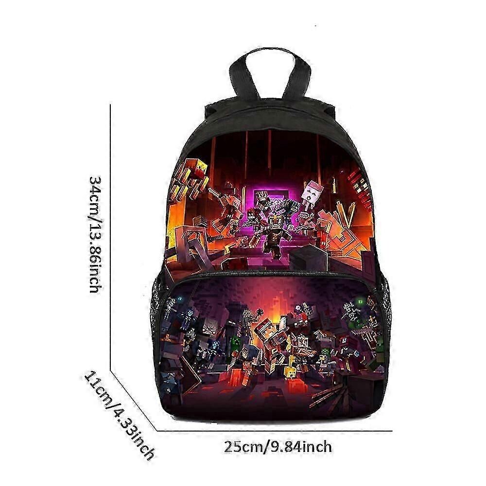 (B) Sac à dos Minecraft imprimé 3D pour enfants, cartable de maternelle ...