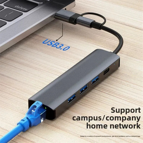 Hub USB C, adattatore multiporta USB-A, docking station Ethernet RJ45 ...