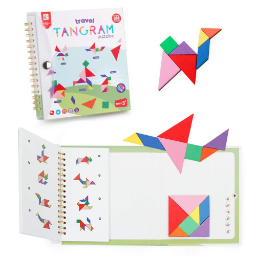 Coogam Travel Tangram Puzzle with 3 Set of Magnetic Tangram - Road Trip ...