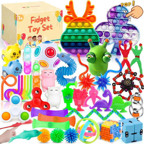 Lubibi 40 PCS Fidget Toys Set for Kids, Fidget Sensory Toys Pack With ...