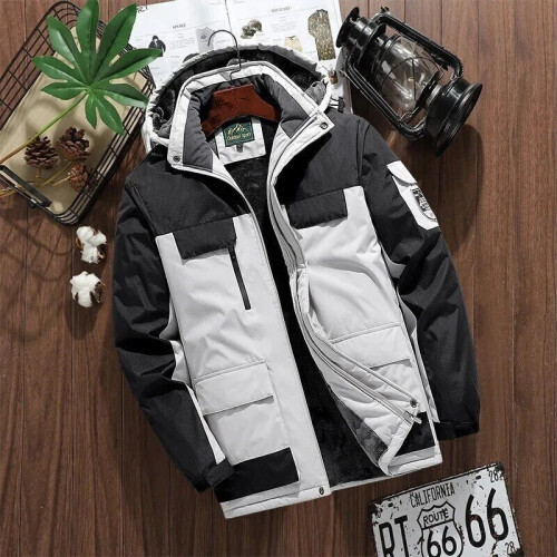 (White, 4XL) Winter Parkas Men Warm Thick Windproof Jacket Men Hooded ...