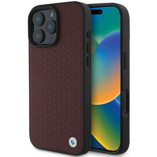 BMW Sign Leather Diamond Metal Logo Case with MagSafe for iPhone 16 Pro ...