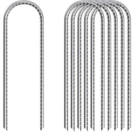 12 in & 16in U Shaped Rebar Stakes, U Shape Ground Stakes, Galvanized ...